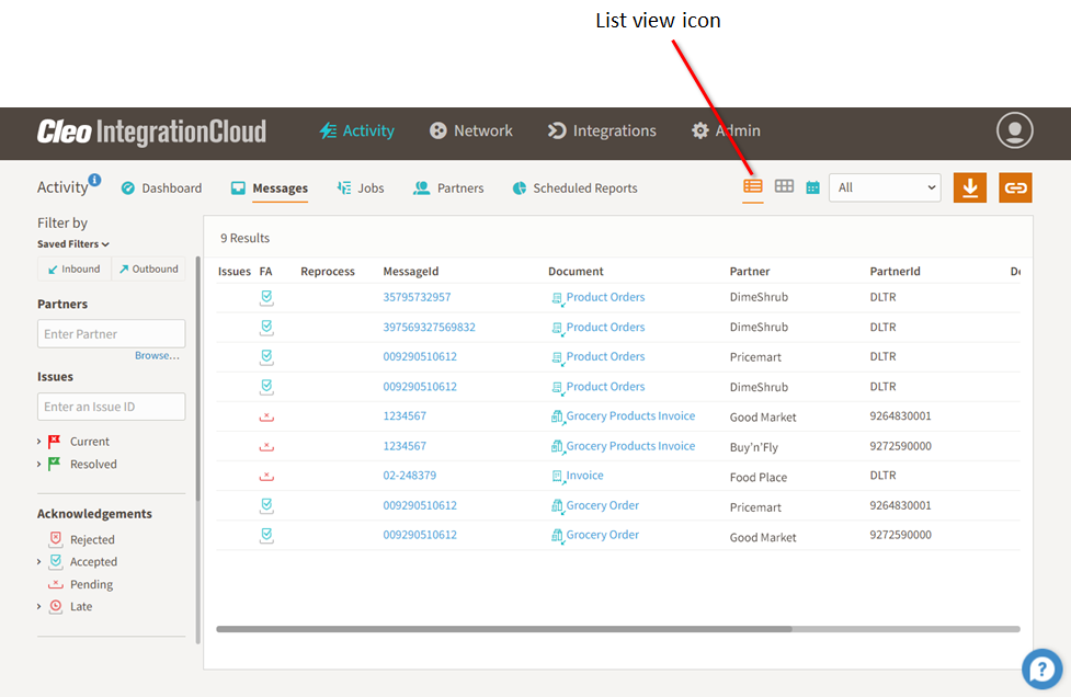 Working with Messages – Cleo